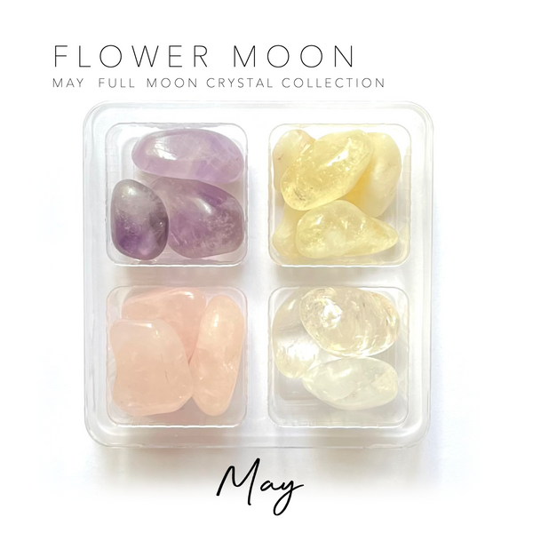MAY FULL MOON - FLOWER MOON Rox Box - crystal set - Crystal Grids