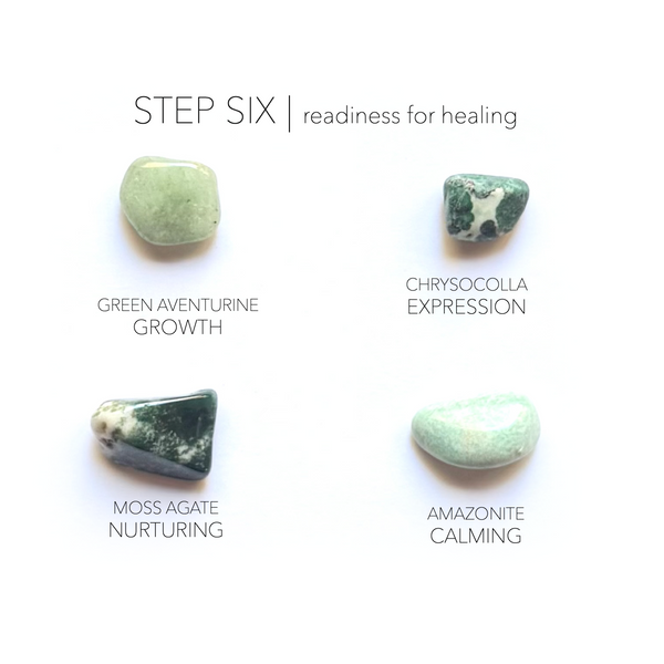 STEP 6 - sobriety stones - Rox Box - recovery crystal set - Crystal Grids