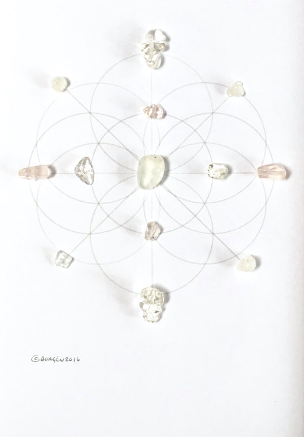 PURE LOVE -- framed crystal grid - Crystal Grids