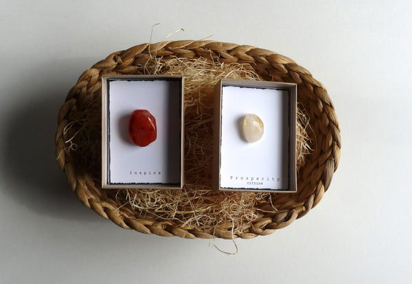 INTENTION STONE with gift box -- Set of 2 boxes - Crystal Grids