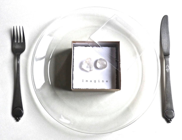 I M A G I N E - CLEAR QUARTZ -- intention stones with gift box ...